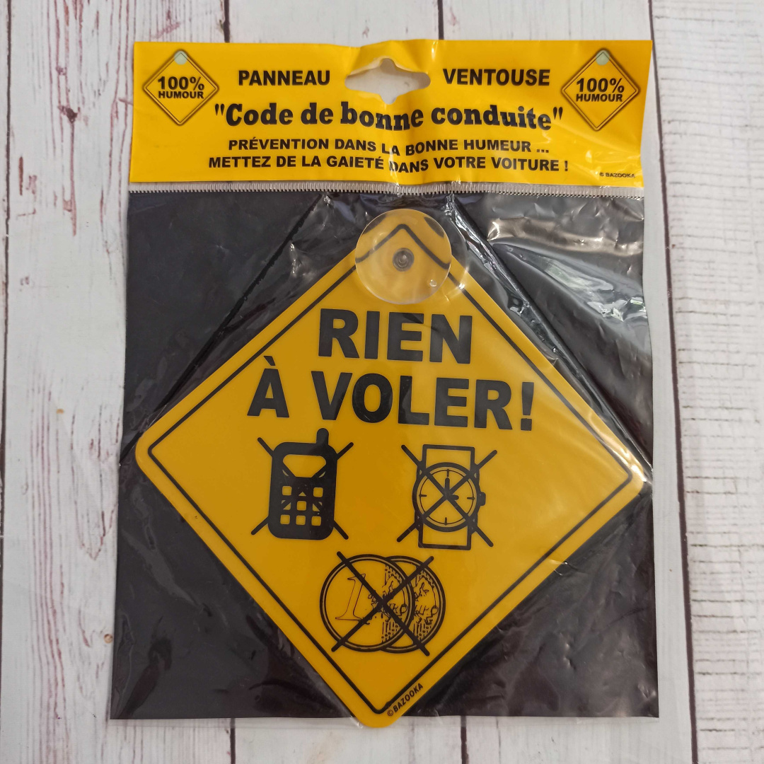 Znak RIEN À VOLER! na szybę po francusku > Edu Pszczółka